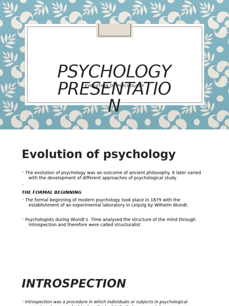 Psychology Presentation | PDF