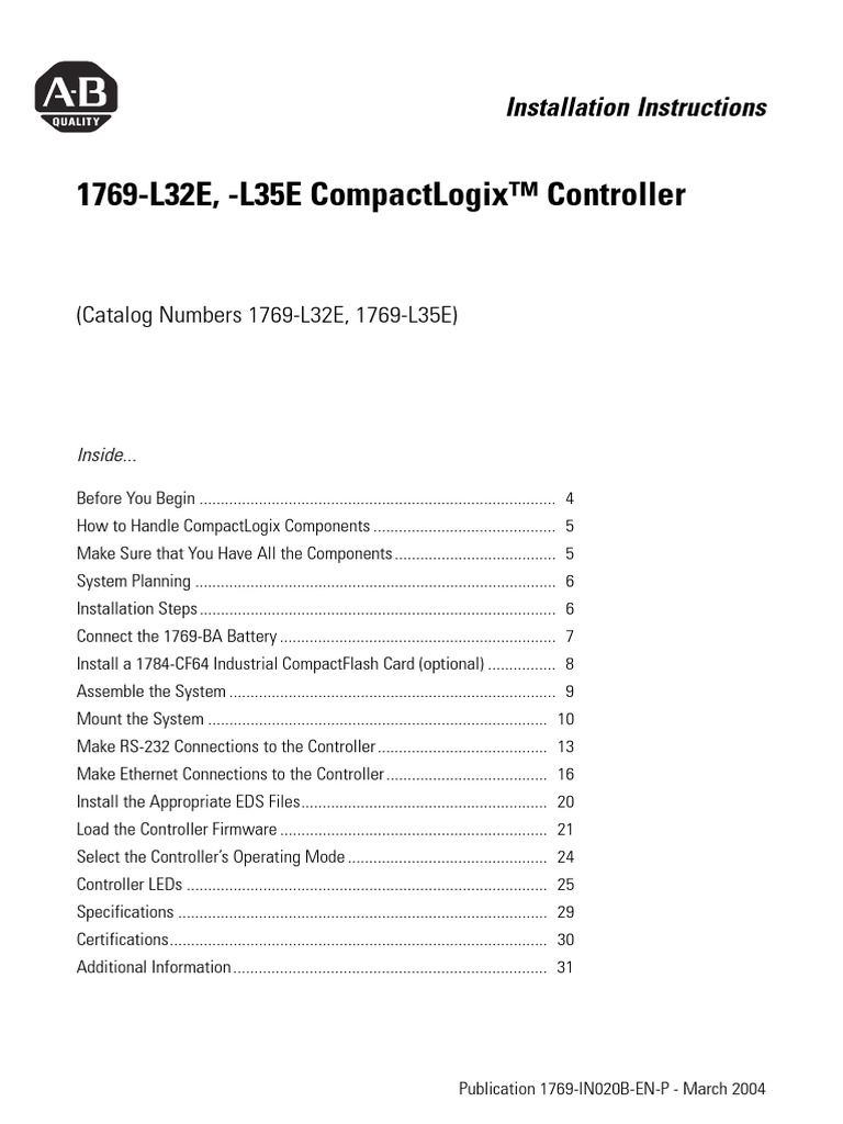 PLC Compact Logix | PDF