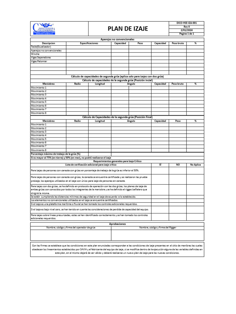 formato Plan_de_Izaje (2) | PDF