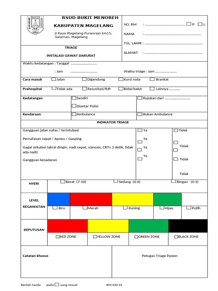 1 TRIAGE INSTALASI GAWAT DARURAT RM IGD | PDF