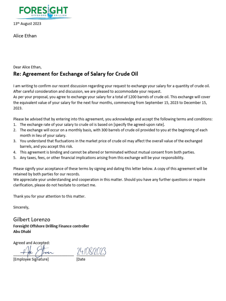 Salary exchange order | PDF