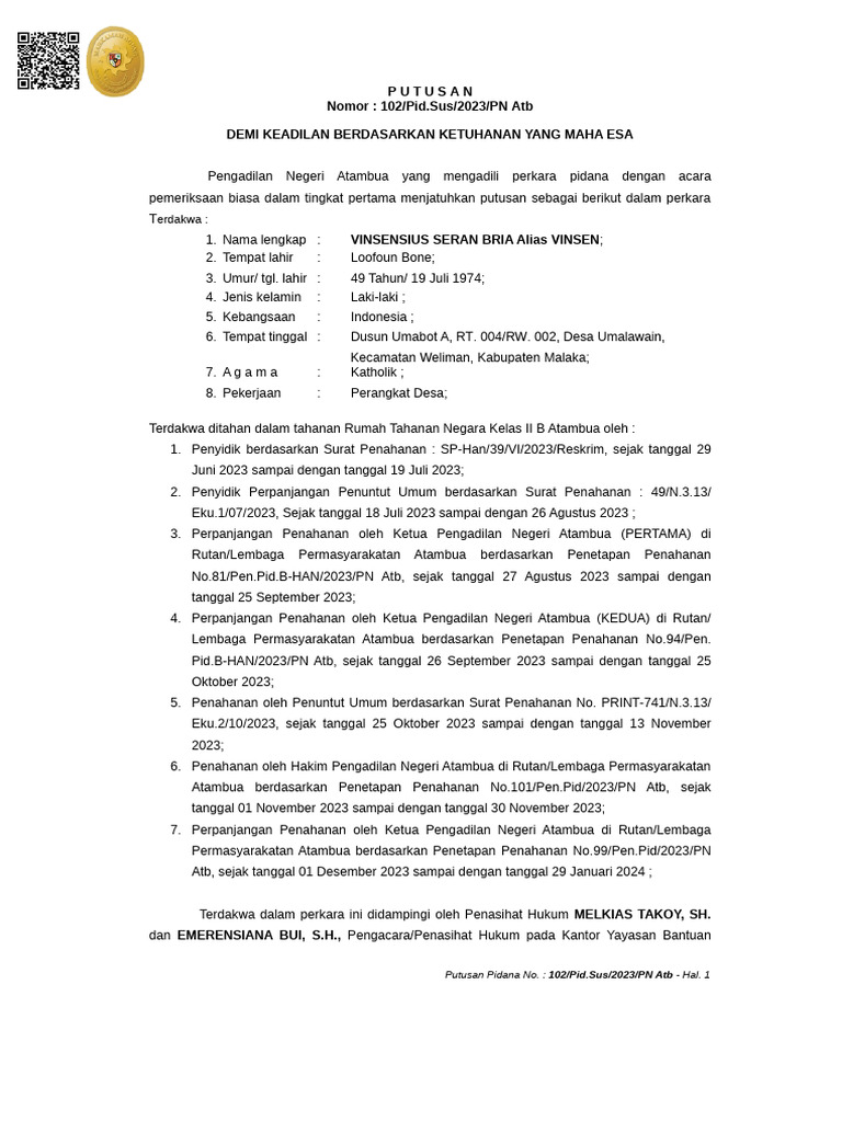 Putusan 102 Pid - Sus 2023 PN Atb 20240827071023 | PDF