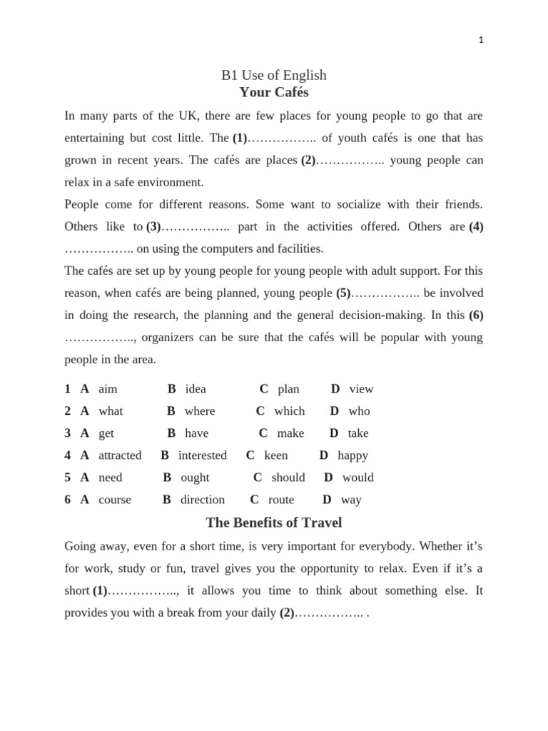 Use of English, B1 | PDF