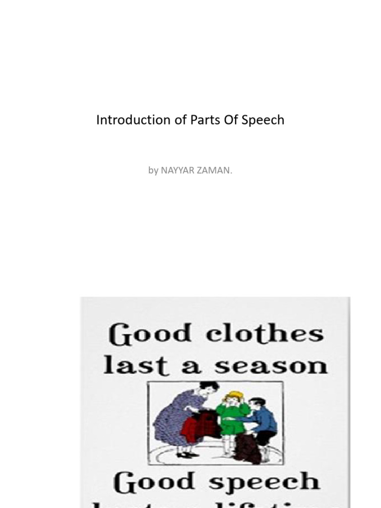 Parts of Speech (Introduction) | PDF