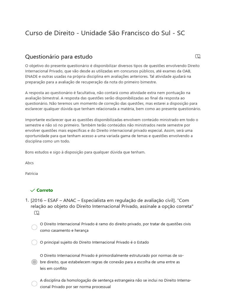 Questionário - DIP | PDF