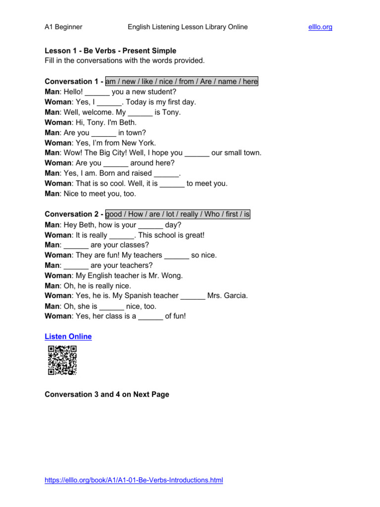 A1 Sound Grammar 25 Lessons With Answer Key | PDF