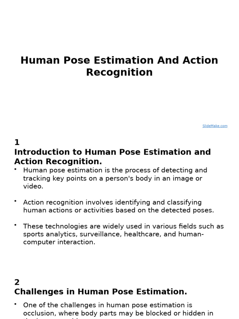 Human Pose Estimation and Action Recognition | PDF