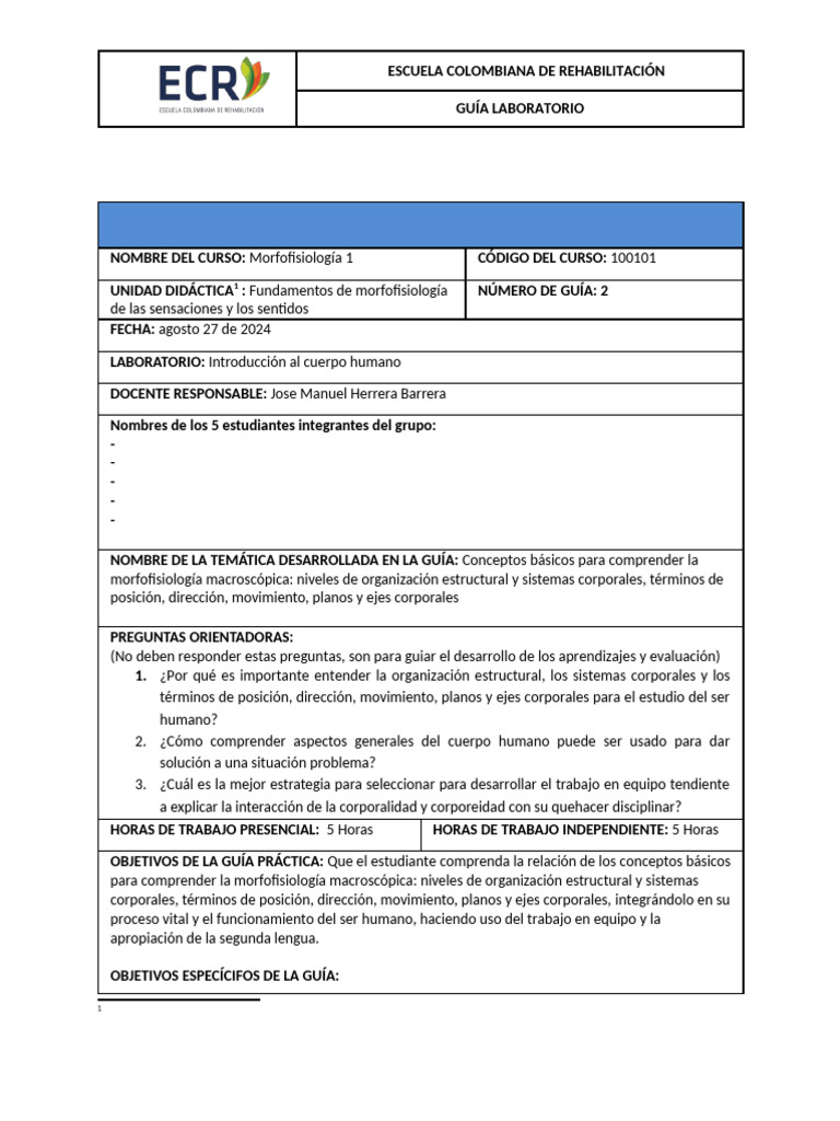 Guía de Laboratorio 2 Morfologia | PDF