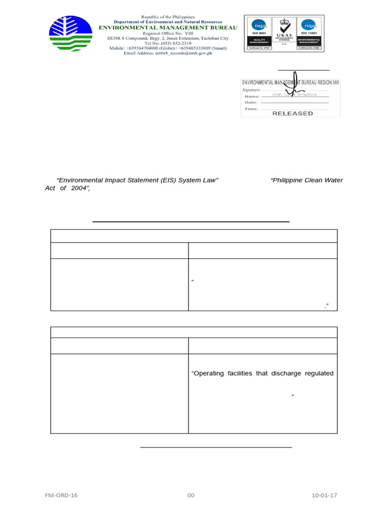 NOV Case For Violation of PD 1586 and RA 9275 Vs JCA GASOLINE STATION ...