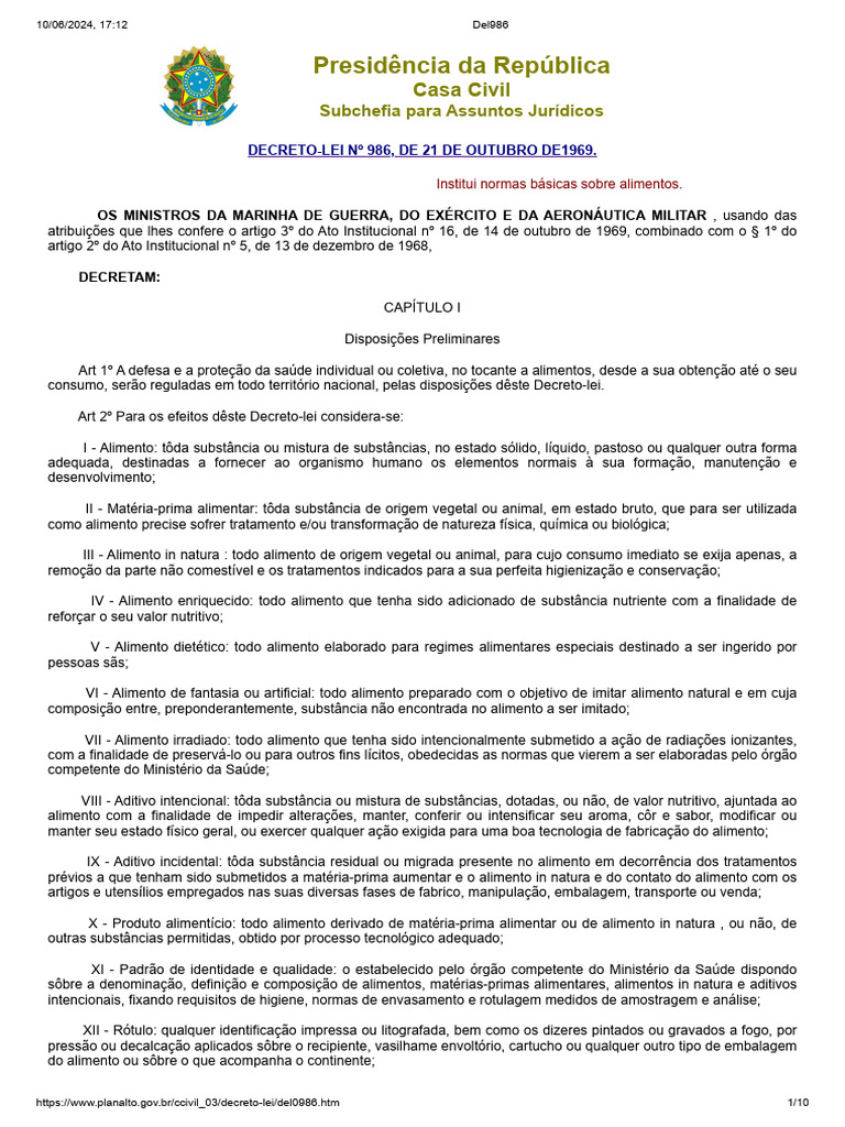 Decreto-Lei 986 - 1969 | PDF