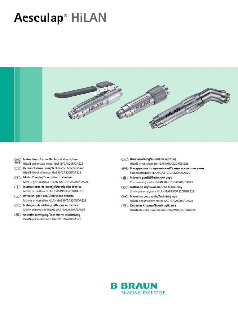 Aesculap HiLAN GA519 Instructions For Use | PDF