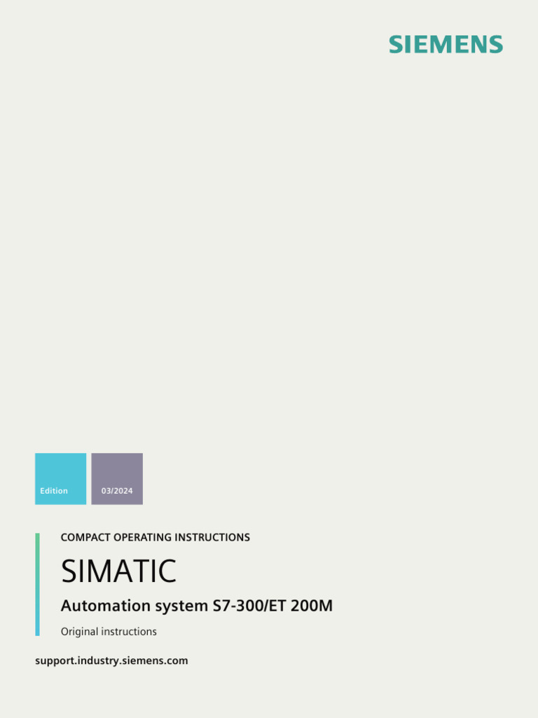 s7300 Et200m Compact Operating Instructions X en-US | PDF