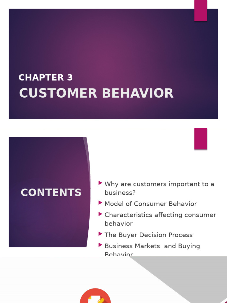 CHAPTER 3 - Customer Behavior | PDF