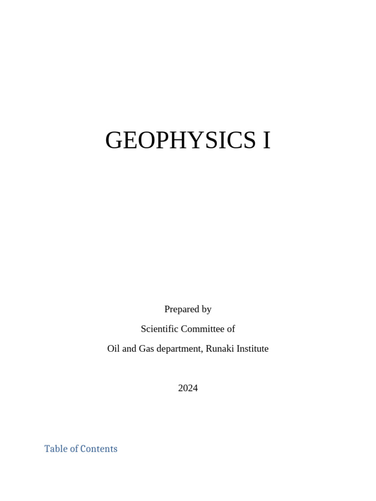 Geophysics I | PDF