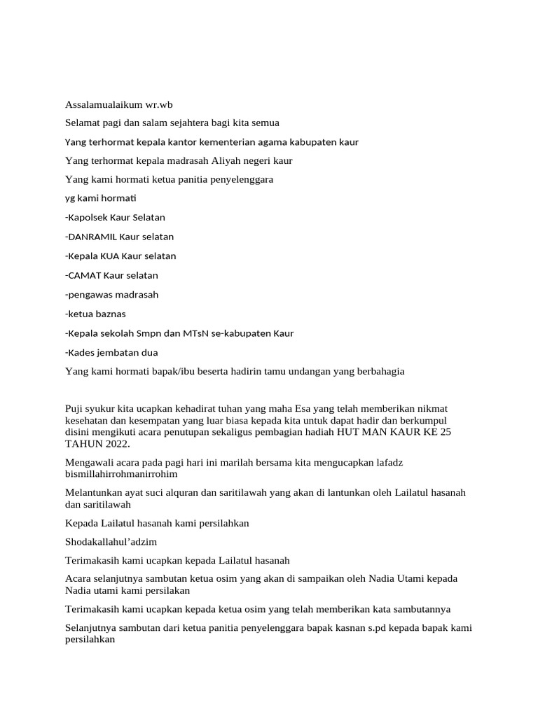 Teks MC Hut Man | PDF