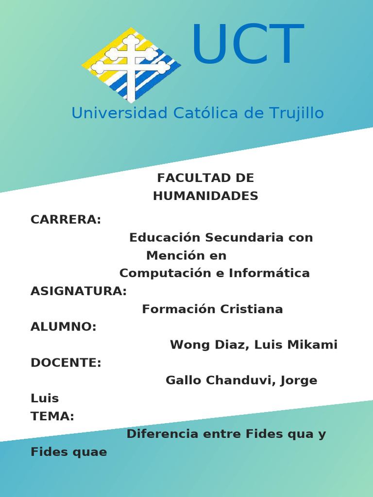 Direrencia Fides Qua y Fides Quae - Cuadro Comparativo | PDF