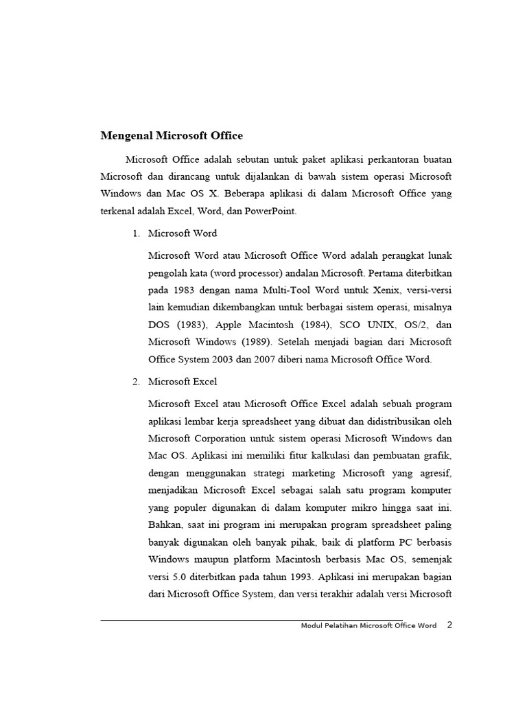 Modul Les Komputer Microsoft Office Word | PDF
