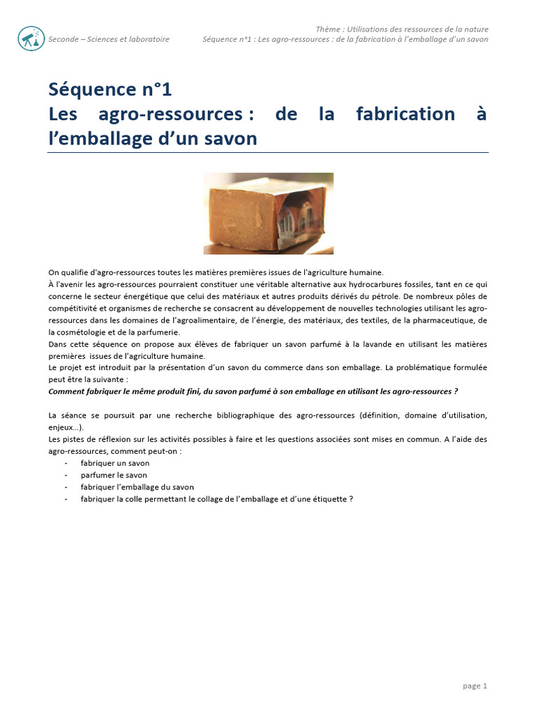 Fiche SL Savon | PDF