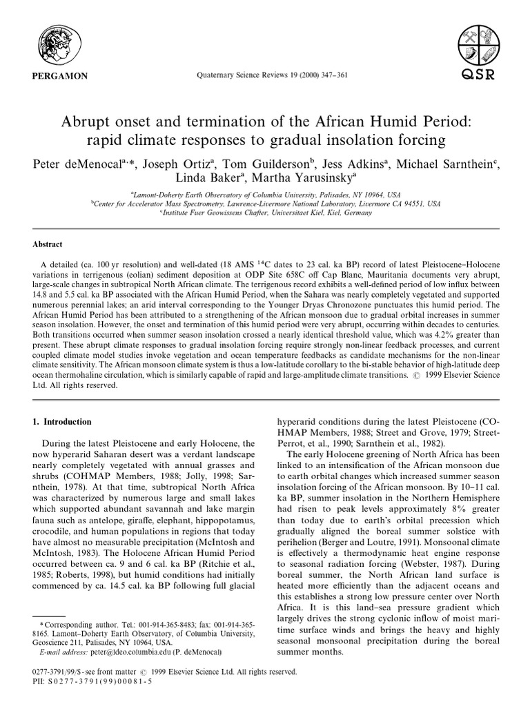 A 2000demenocal Et Al | PDF