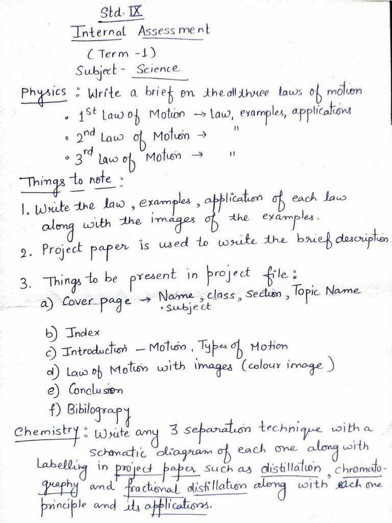 Internal Assessment Class IX | PDF