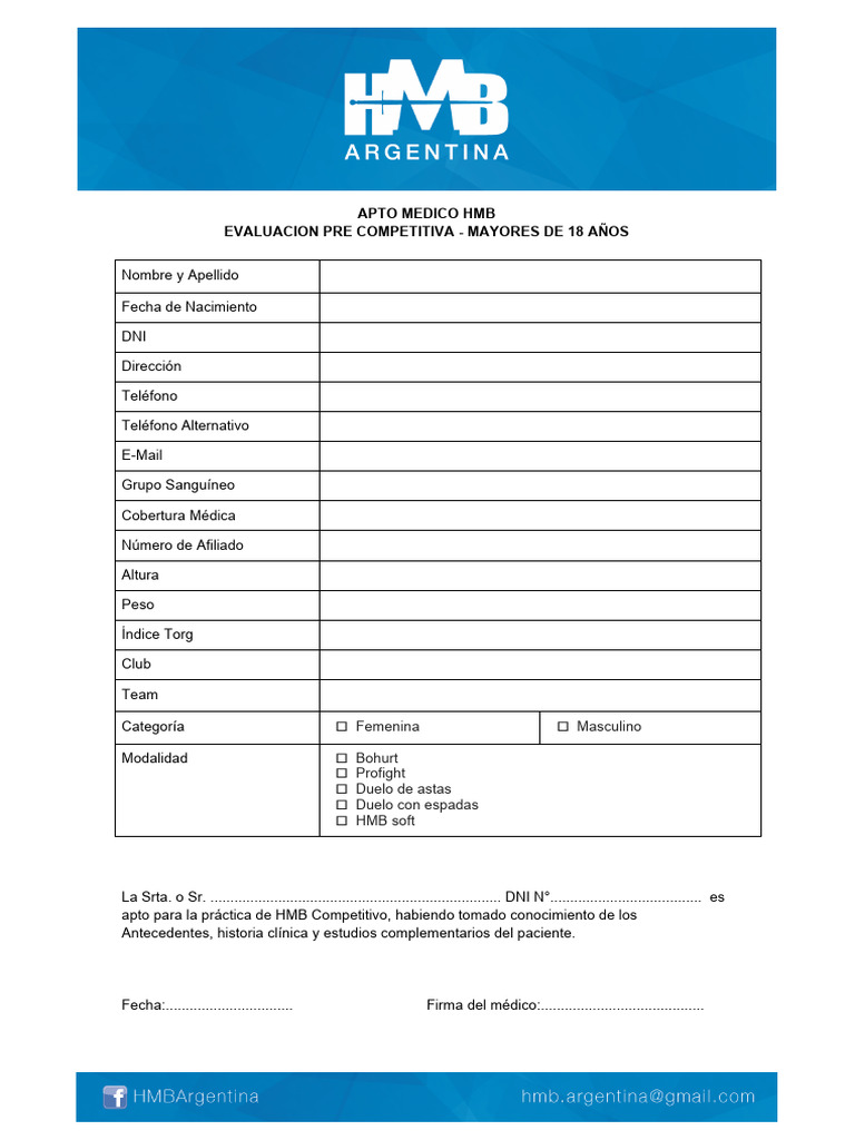Apto Médico HMB | PDF