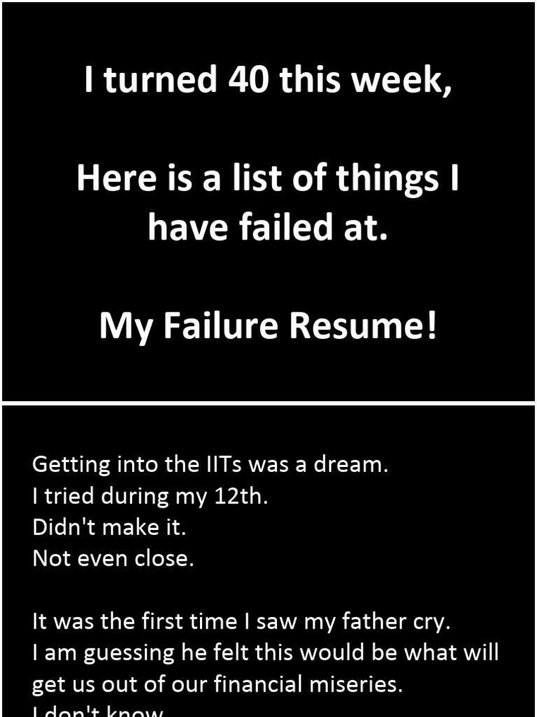 My Failure Resume | PDF