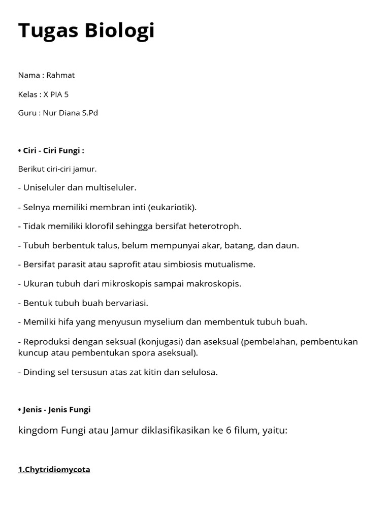Tugas Biologi Rahmat | PDF