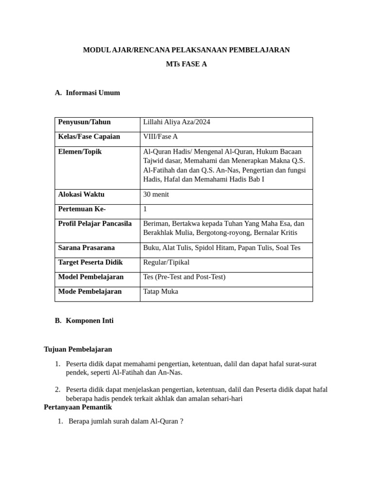 Modul Ajar Baru | PDF