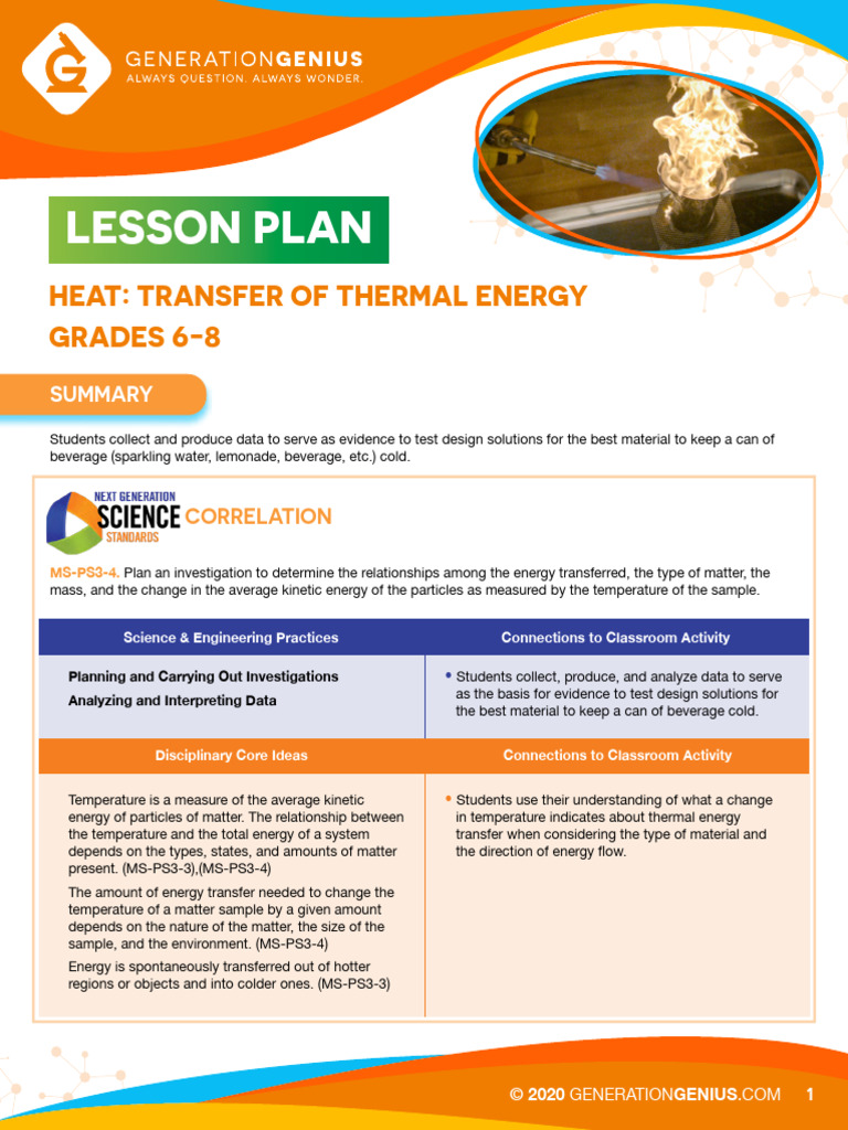GG Heat The Transfer of Thermal Energy LP | PDF