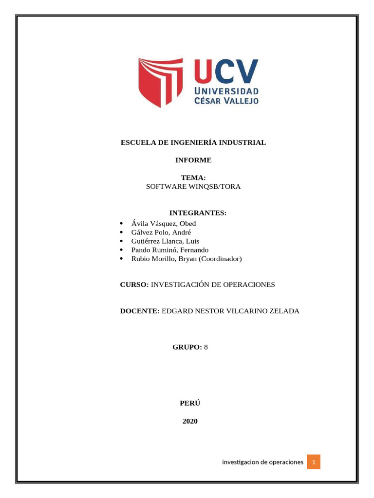 EXPO FINAL Winqsb Tora | PDF