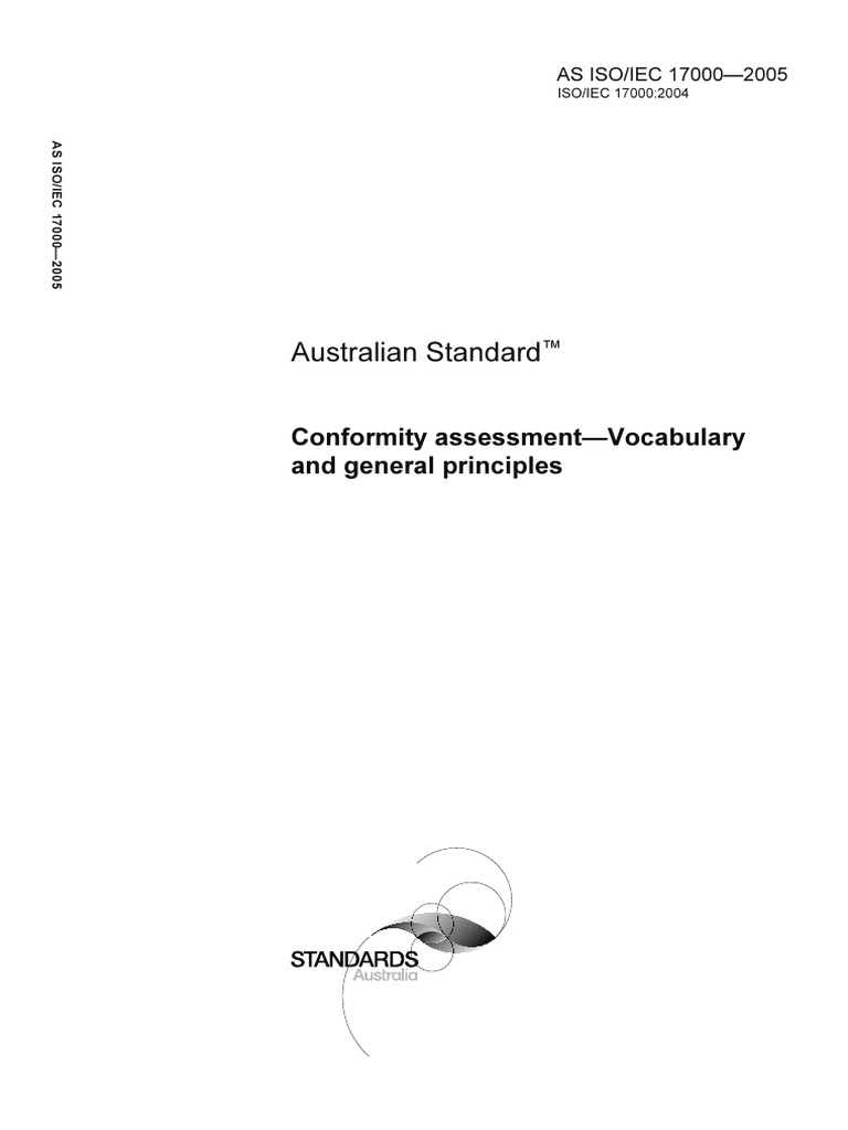 Australian Standard: Conformity Assessment-Vocabulary and General ...