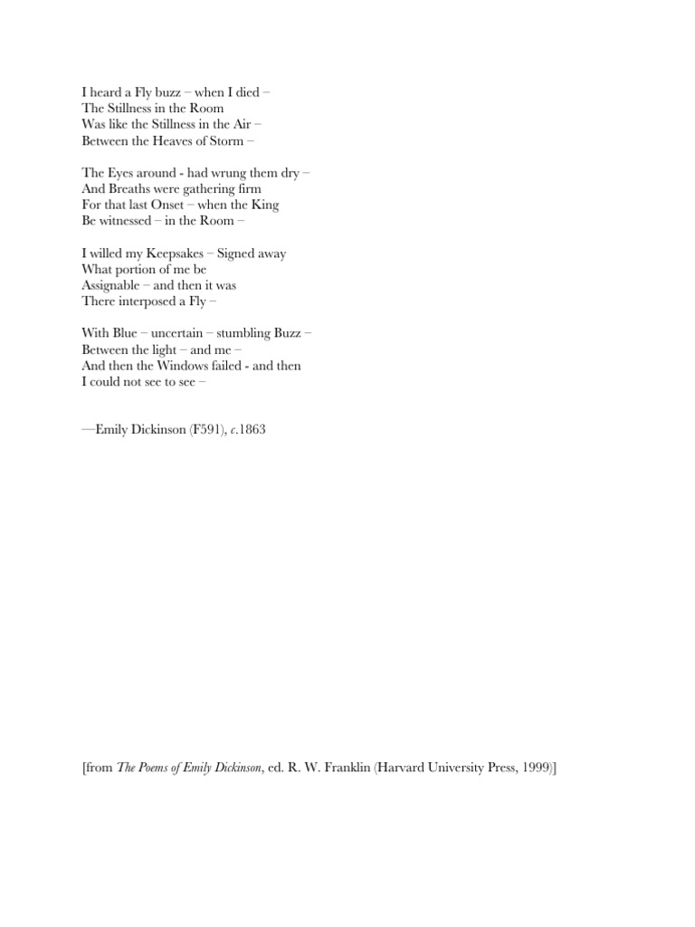 Dickinson I Heard A Fly Buzz | PDF