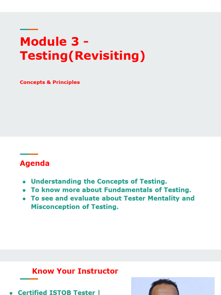 Day 1. Module 3 - Testing (Revisiting) - Concepts Part I | PDF