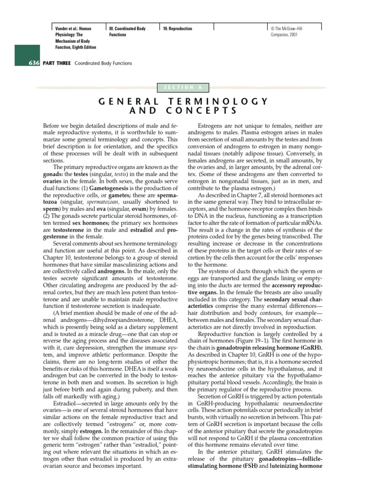 Introduction To Reproductive Physiology | PDF