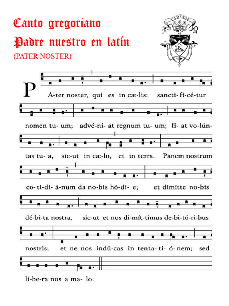 Canto Del Padre Nuestro Latin | PDF | Derecho | Hogar, jardinería y ...
