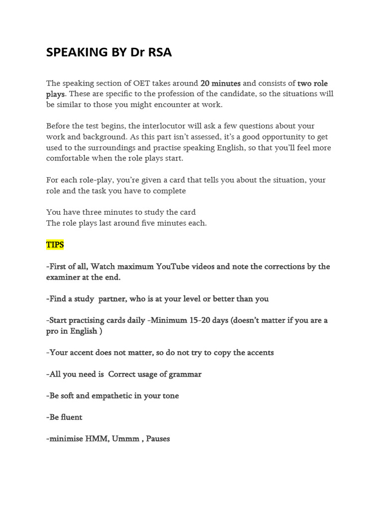 Speaking by RSA | PDF