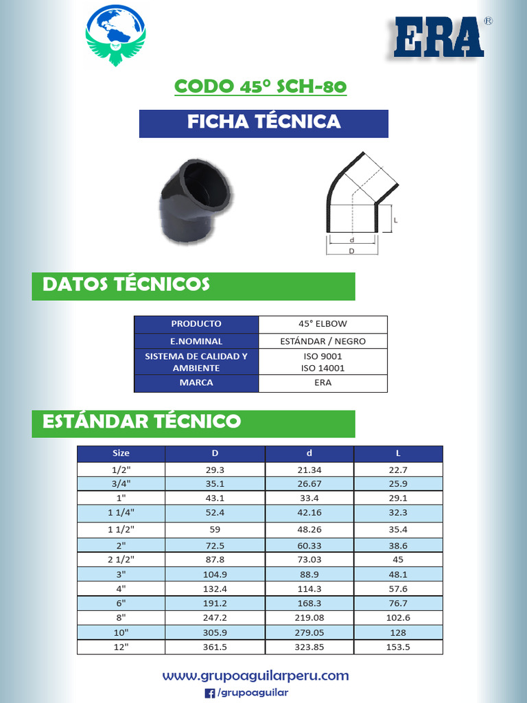 Codo 45° SCH-80 | PDF