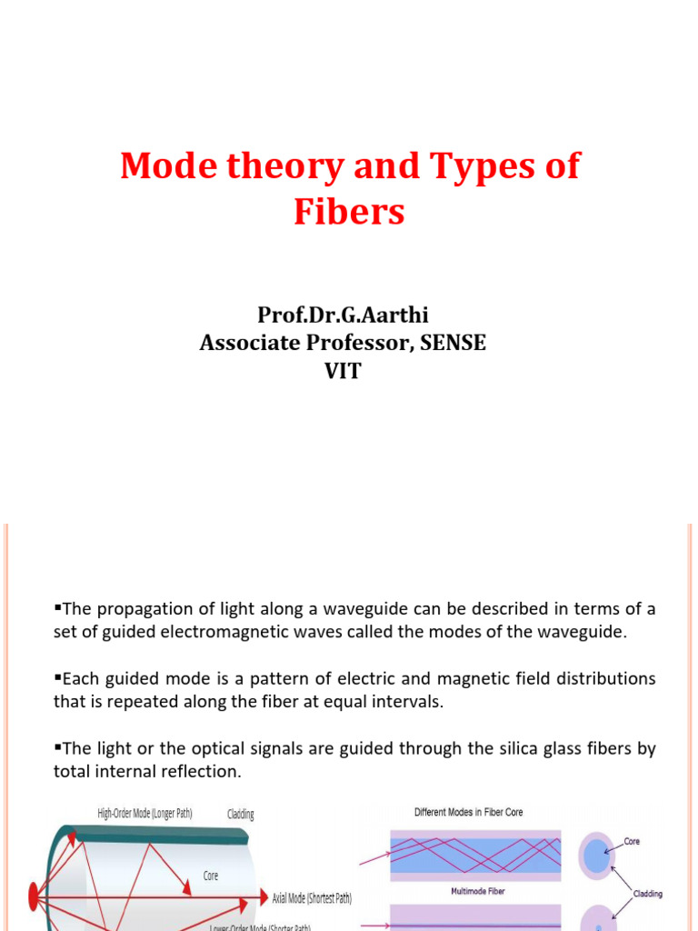4-Mode Theory, Types of Fibers-30-07-2024 | PDF | Optical Fiber ...