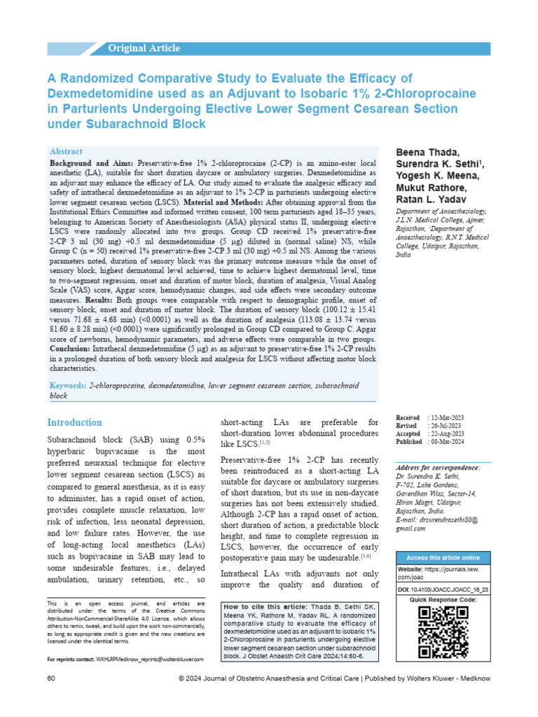 A Randomized Comparative Study To Evaluate The.10 | PDF