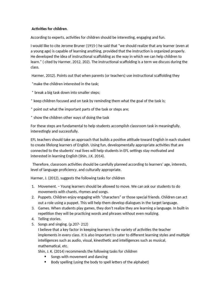 Forum 1 Activities For Children | PDF