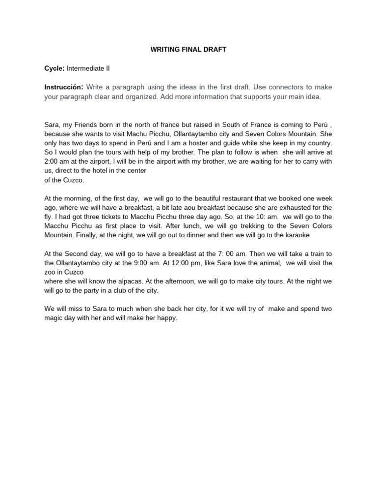 Writing Final Draft | PDF