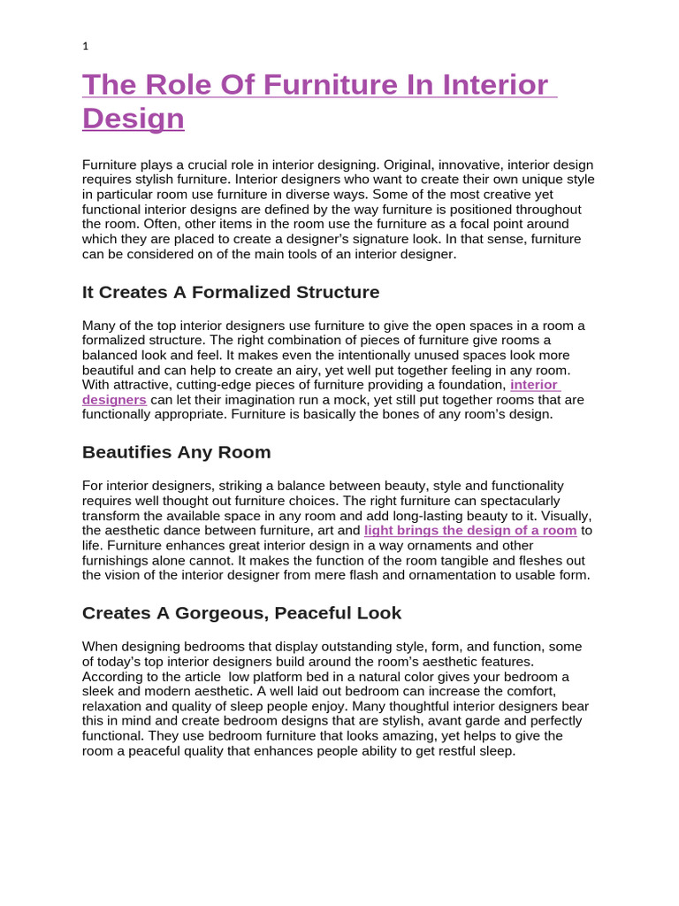 Theory of Interior Design Notes | PDF