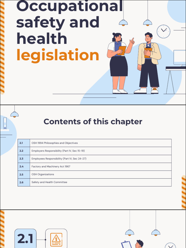 Chapter 2 Occupational Safety and Healt Legislation | PDF