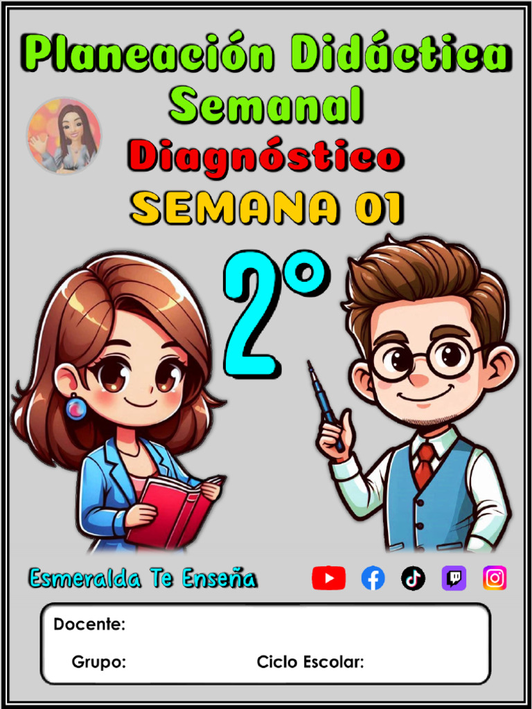 ? 2° SEM.1 - DIAGNÓSTICO - PLANEACIÓN DIDÁCTICA SEMANAL ? Esmeralda Te Enseña ? PDF | PDF