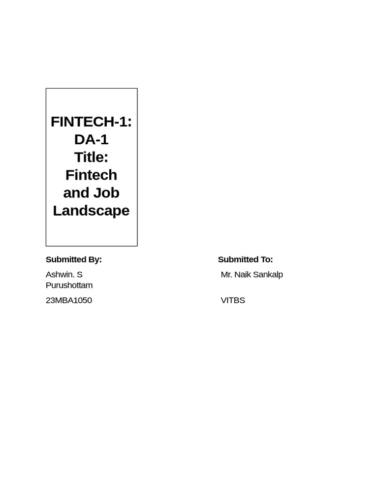 Fintech Da1 Ashwin | PDF