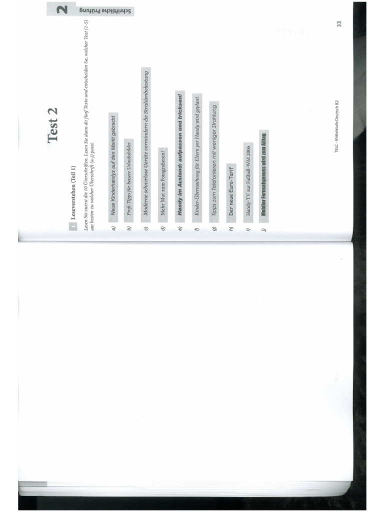 Ausgaben Zum Lesen b2 Test 2 | PDF