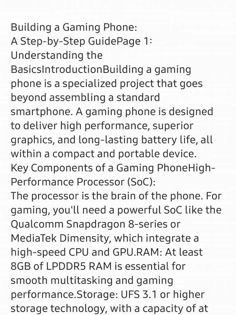 Building A Gaming Phone | PDF