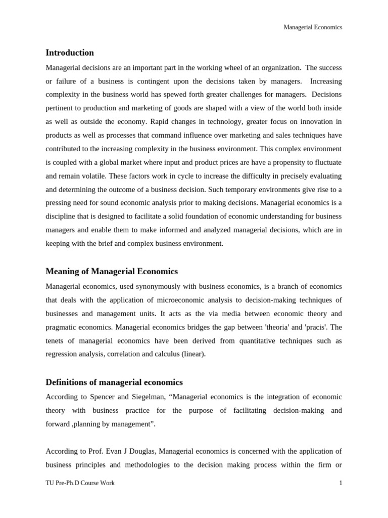 1 Managerial Economics | PDF