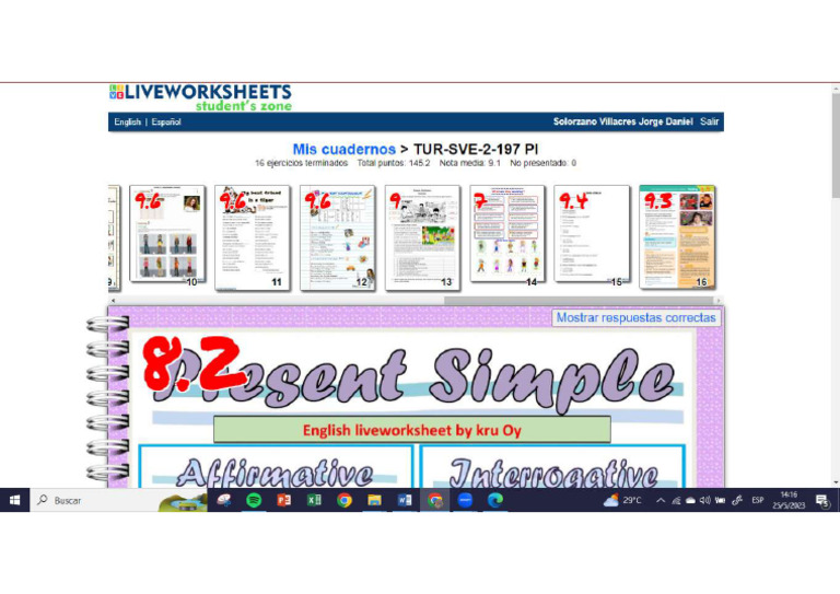 Captura Liveworksheet | PDF