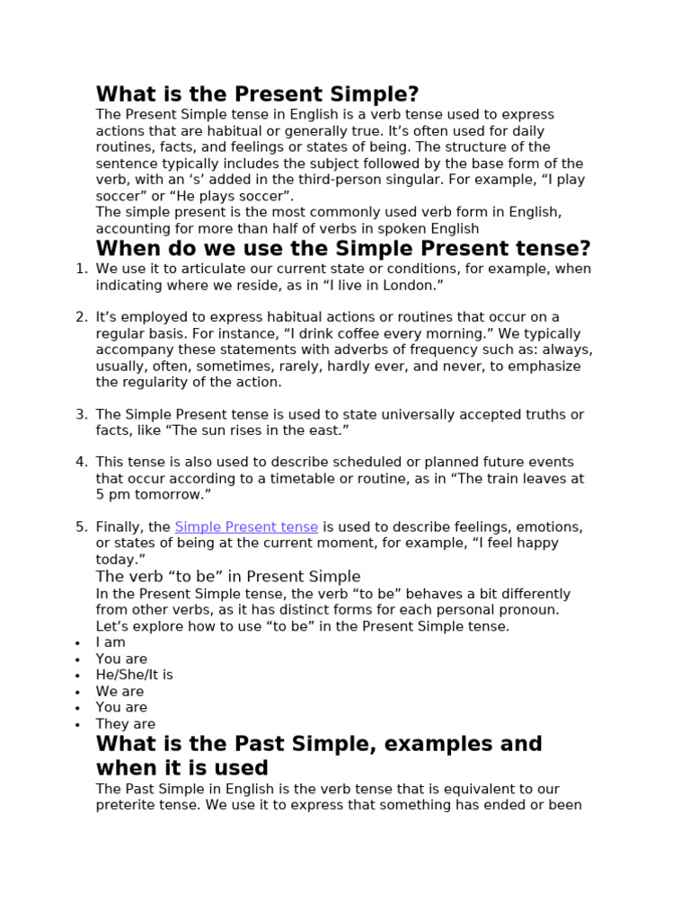Understanding Present Simple Tense | PDF | Grammatical Tense | Language ...